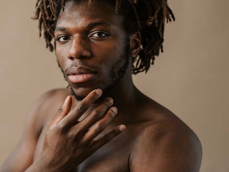 psoriasis face black